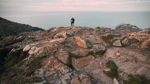 Epic Inspiring Drone Footage Young Happy Stock Footage Video (100% ...