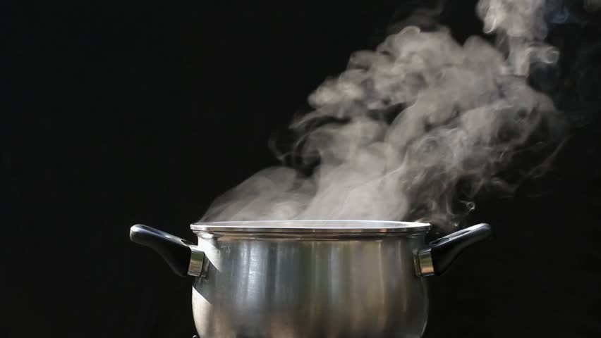 Steam On Pot in Kitchen Stock Footage Video (100% Royalty-free ...