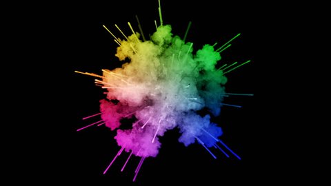 Firework Paint Explosion Colorful Powder Isolated Stock Footage Video ...