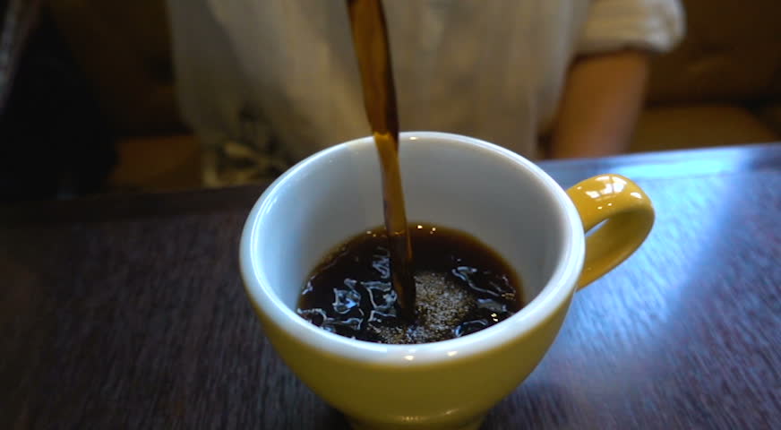 slow motion coffee pouring into glass Stock Footage Video (100% Royalty ...