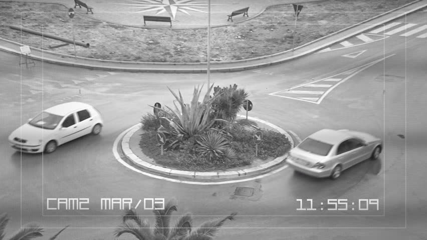 Cctv Security Camera Recording Roundabout Some Stock Footage Video (100 ...
