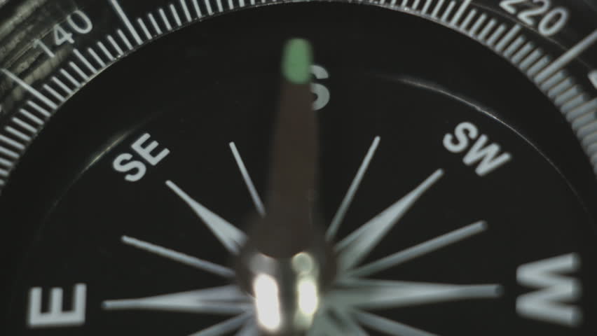 Compass Close-up Spinning Arrow Pointing Stock Footage Video (100% ...