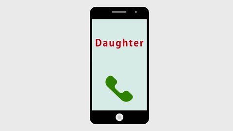 Phone Call Daughter 2d Animation On Stock Footage Video (100% Royalty ...