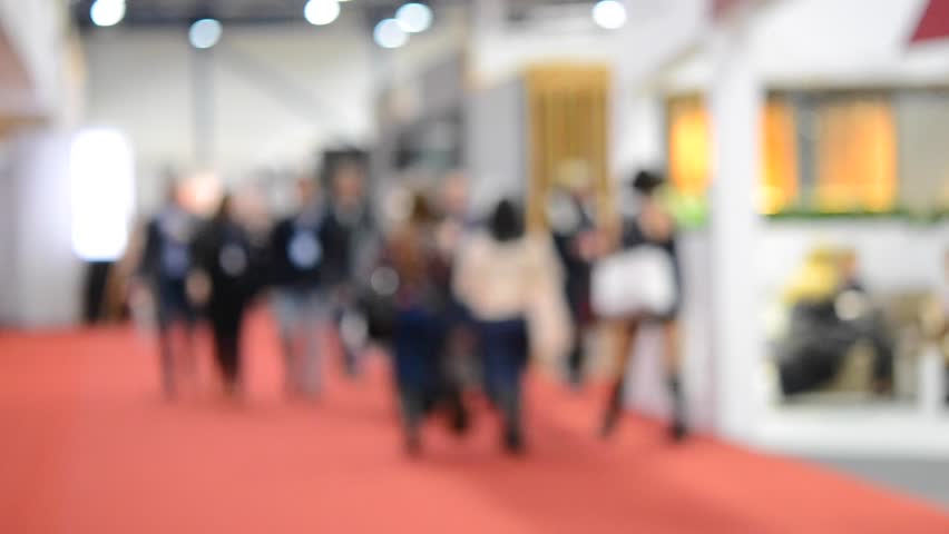 many people inside large building white Stock Footage Video (100% ...