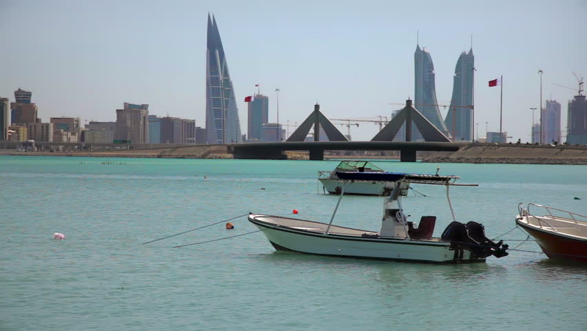 Bahrain. Fishermen Boats, Causeway and Stock Footage Video (100% ...