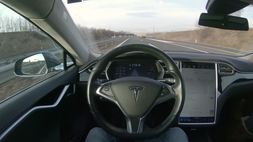 autonomous tesla car february 2016 absolutely Stock Footage Video (100% ...