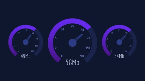 Three Speedometer Internet Speed 50 Mb Stock Footage Video (100% ...