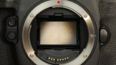 Dslr Camera Mirror Shutter Sensor Slow Stock Footage Video (100% ...
