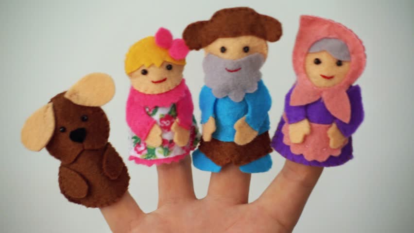 Homemade Multi-colored Finger Dolls. Performance Stok Videosu (%100 ...