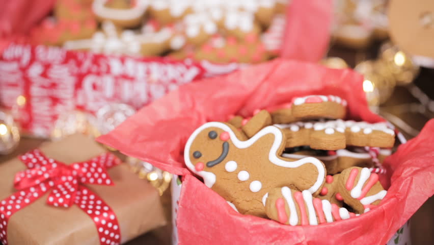 Packaging Traditional Home Made Gingerbread Stock Footage Video (100% ...