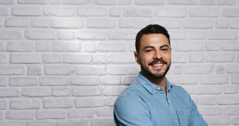 Portrait Happy Italian Man Smiling Against Stock Photo 1059308885 ...