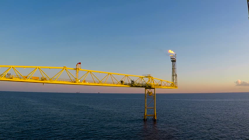 Offshore Flare During Normal Operation Stock Footage Video (100% ...