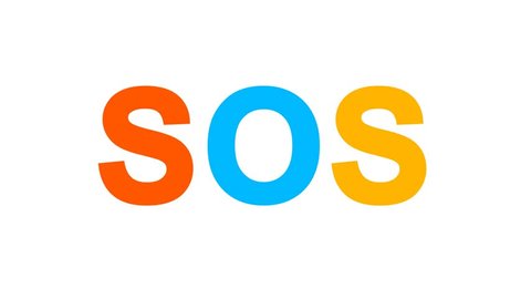 Text Sos Letters Different Colors Appears Stock Footage Video (100% ...