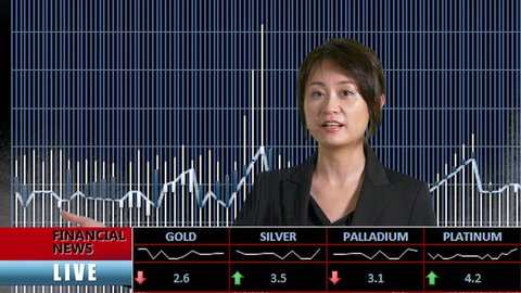 News Anchor Presenting Financial News Tv Stock Footage Video (100% ...