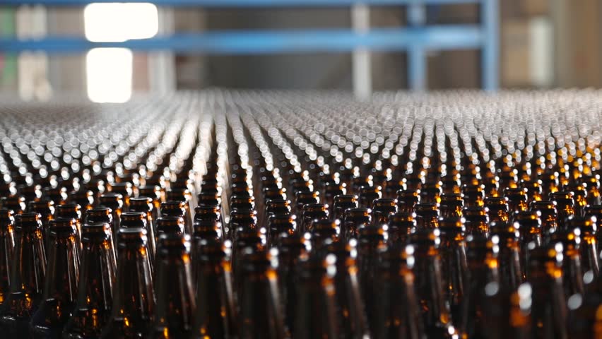 Beer Bottle Factory. Clean Bottles Stock Footage Video (100% Royalty ...