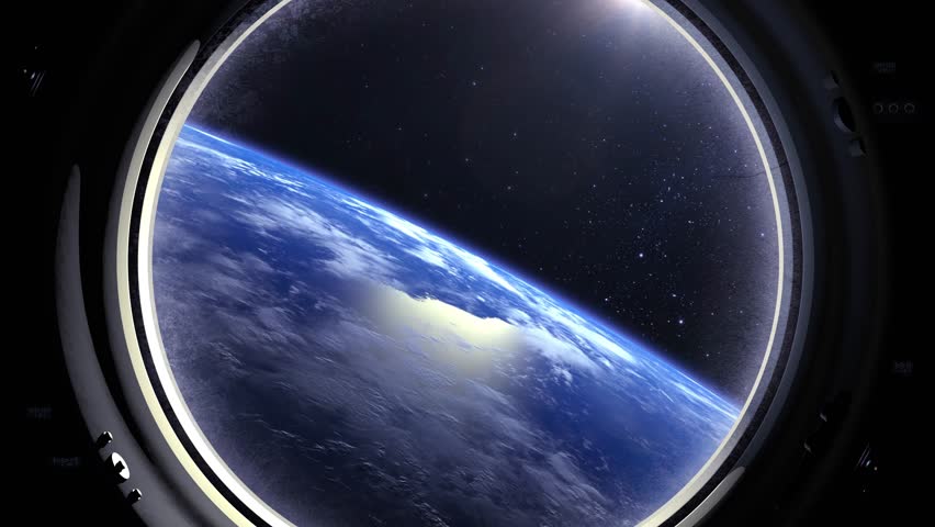 view earth through window spaceship iss Stock Footage Video (100% ...