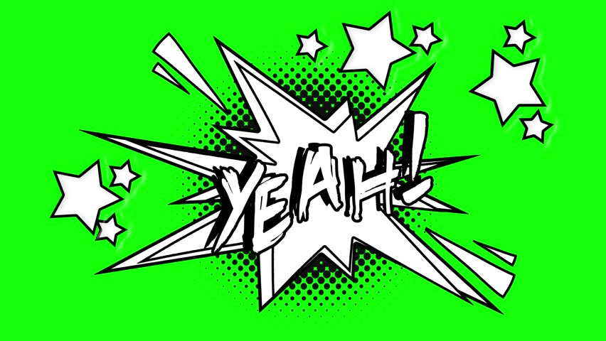 Comic Animated Word Yeah. Green Stock Footage Video (100% Royalty-free ...