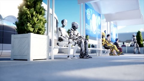 Bright Robotic Industry Engineering Facility Robot Stock Footage Video ...