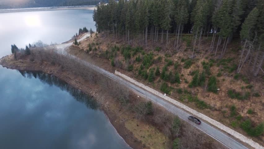 aerial moving shot car driving on Stock Footage Video (100% Royalty ...