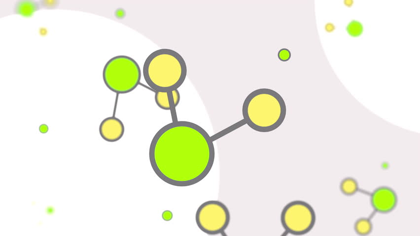 Green Yellow Cartoon Molecule Models Loopable Stock Footage Video (100% ...