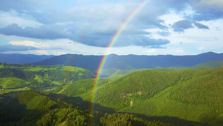 Aerial View of Rainbow in Stock Footage Video (100% Royalty-free ...
