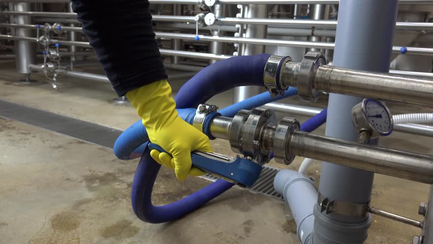 manual opening beer valve brewery pipeline Stock Footage Video (100% ...