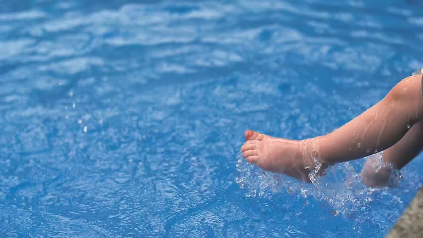 child's feet splashing water Stock Footage Video (100% Royalty-free ...