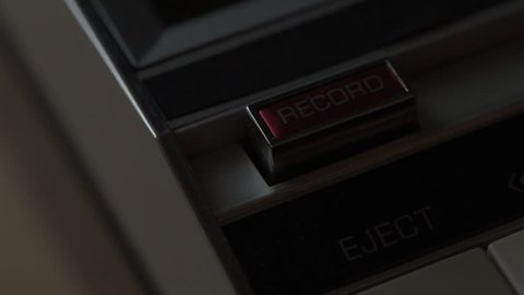 Finger Pushing Record Button On Vintage Stock Footage Video (100% ...