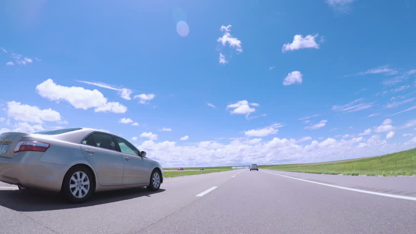 red sports car moving on highway Stock Footage Video (100% Royalty-free ...