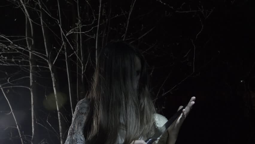 little ghost girl long black hair Stock Footage Video (100% Royalty ...