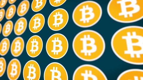 Bitcoin Cryptocurrency Coins Background Seamless Looping Stock Footage ...