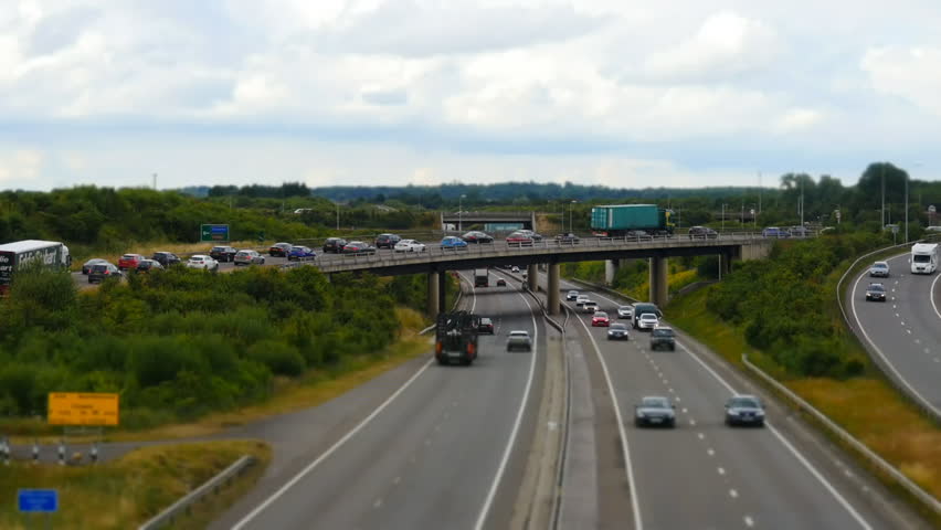 traffic on m4 a34 junction special Stock Footage Video (100% Royalty ...