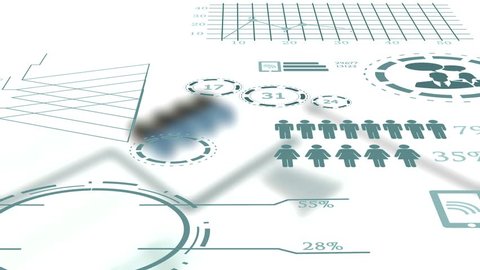 Digital Animated Customer Data Statistic Charts Stock Footage Video ...