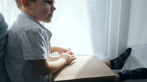 Life Blind People Reading Braille Book Stock Footage Video (100% ...