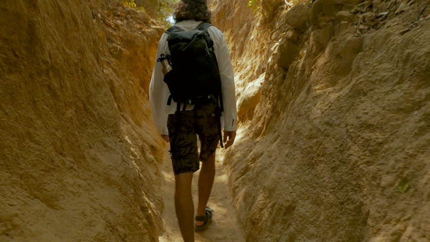 Man Walking Uphill, Climbing Out Stock Footage Video (100% Royalty-free ...