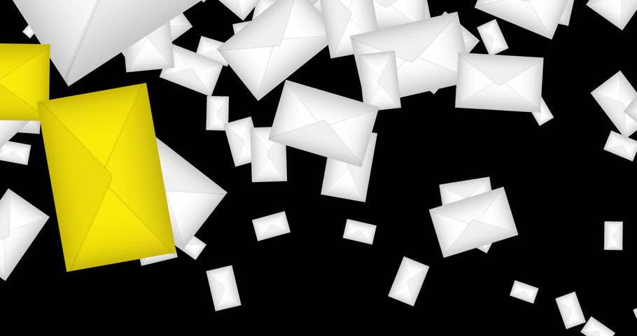 falling envelopes yellow envelope among white Stock Footage Video (100% ...