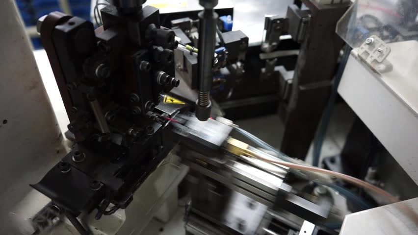 Automatic Wire Cutting and Crimping Stock Footage Video (100% Royalty ...