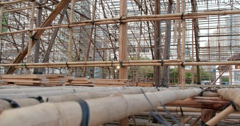 Building Bamboo Scaffold Chinese Opera Performance Stock Footage Video ...