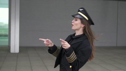Confident Woman Airline Captain Working Aviation Stock Footage Video ...