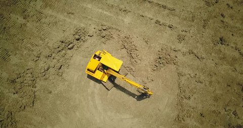 Drone Camera Flying Digger Machine 1 Stock Footage Video (100% Royalty ...