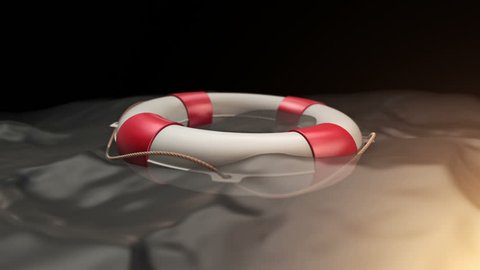 Background Animation Floating Rescue Buoy On Stock Footage Video (100% ...