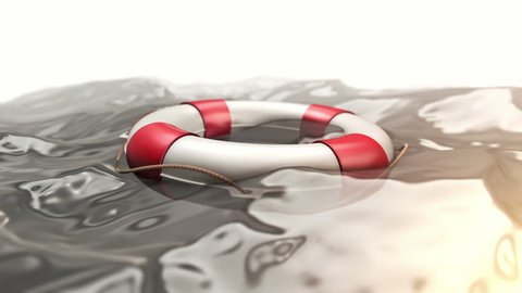 Background Animation Floating Rescue Buoy On Stock Footage Video (100% ...