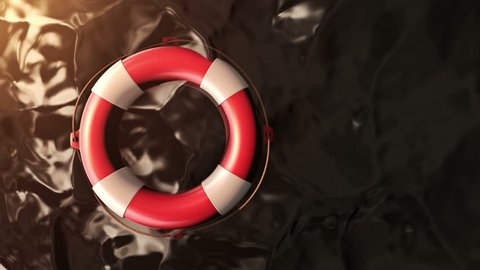 Background Animation Floating Rescue Buoy On Stock Footage Video (100% ...