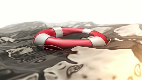 Background Animation Floating Rescue Buoy On Stock Footage Video (100% ...