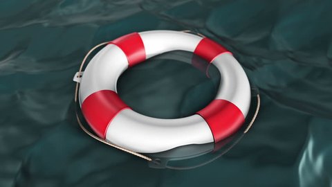 Background Animation Floating Rescue Buoy On Stock Footage Video (100% ...