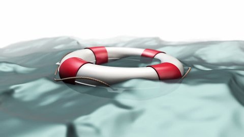 Background Animation Floating Rescue Buoy On Stock Footage Video (100% ...