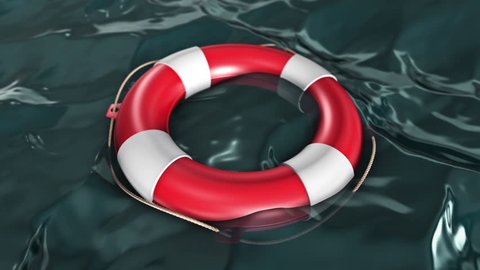Background Animation Floating Rescue Buoy On Stock Footage Video (100% ...