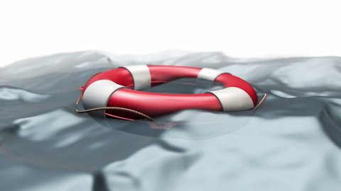 Background Animation Floating Rescue Buoy On Stock Footage Video (100% ...
