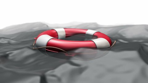 Background Animation Floating Rescue Buoy On Stock Footage Video (100% ...