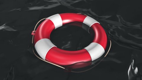 Background Animation Floating Rescue Buoy On Stock Footage Video (100% ...